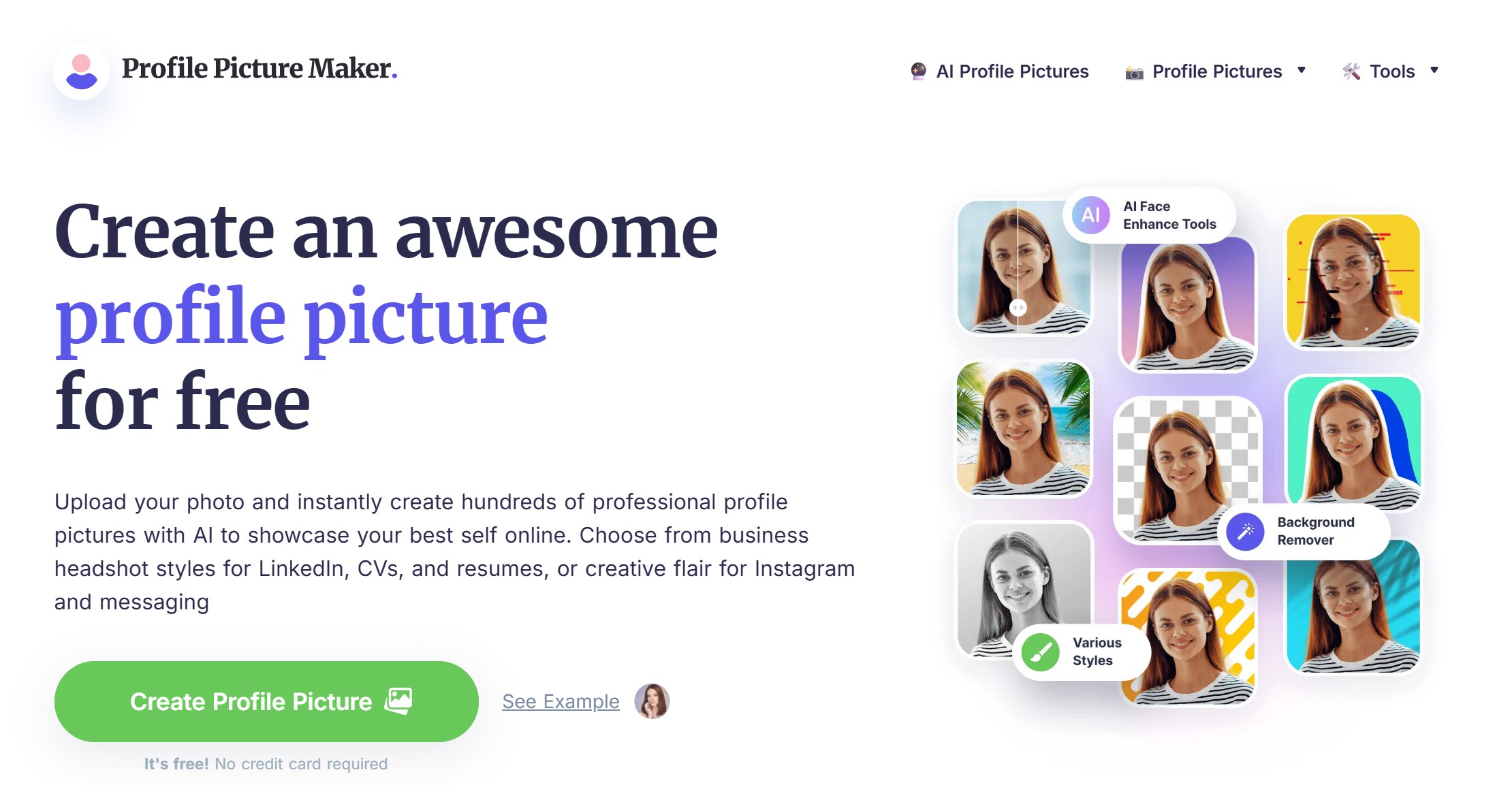 Profile Picture Maker - AI一键生成专业头像 | AI工具箱