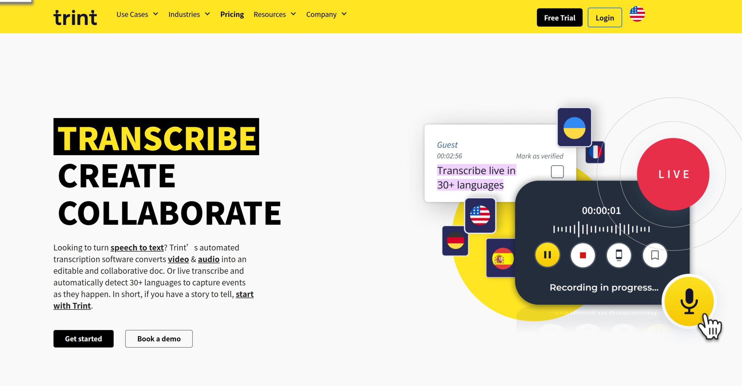 Trint - AI语音转录与字幕生成的智能工具 | AI工具箱